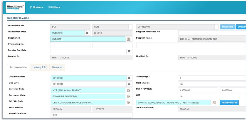 MecWise Financials – Starvision